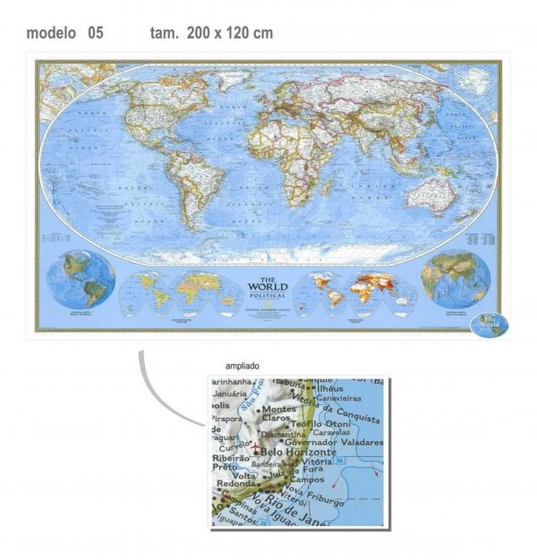 Painel Adesivo Mapas Mundi Países M05 – Quartinho Decorado