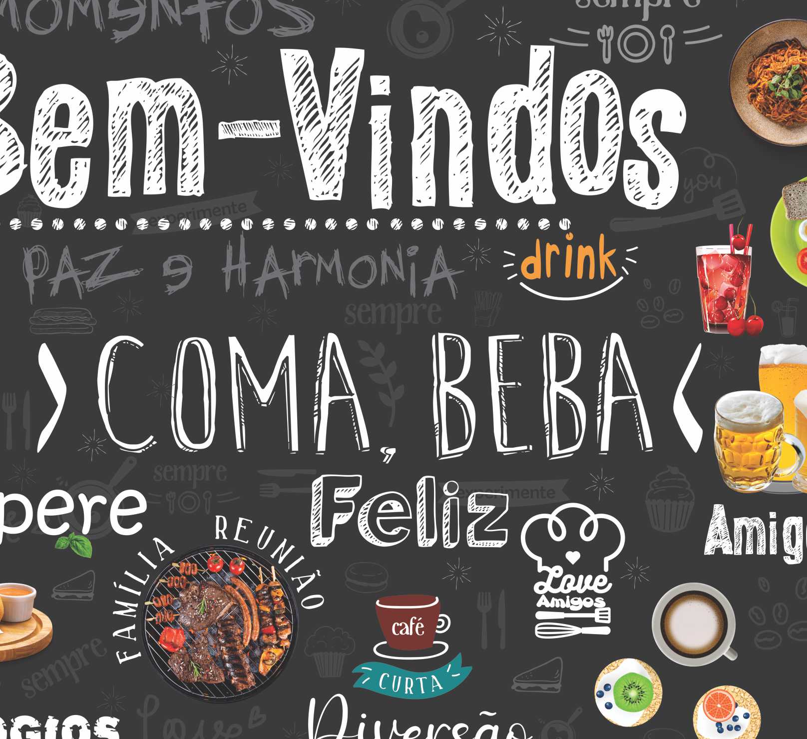 Adesivo Bem Vindos Cozinha Lanchonete Restaurante S294 – Quartinho Decorado